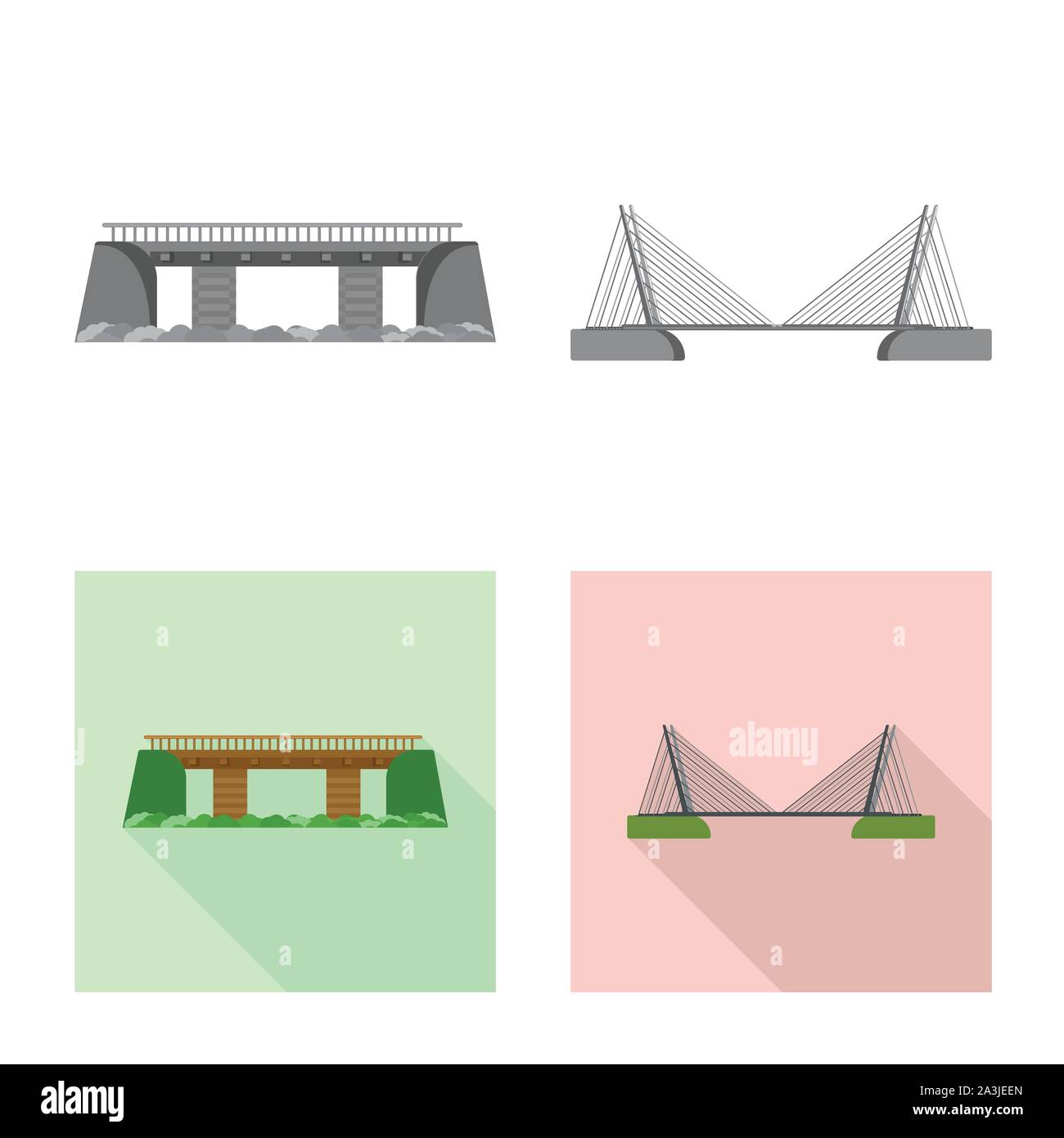 Isolated object of connection and design symbol. Collection of ...