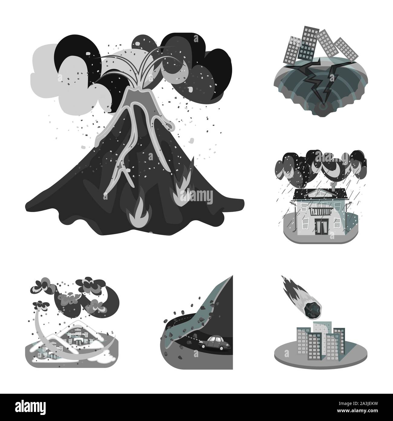 Vector design of nature and apocalypse symbol. Collection of nature and ...