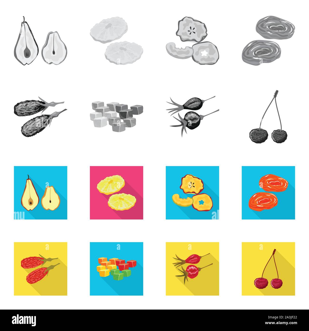 Vector illustration of food and raw icon. Collection of food and nature ...