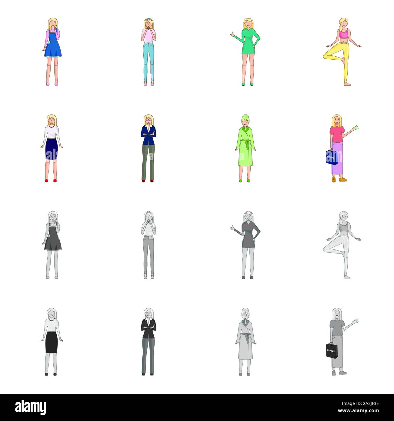 Vector design of posture and mood icon. Collection of posture and ...