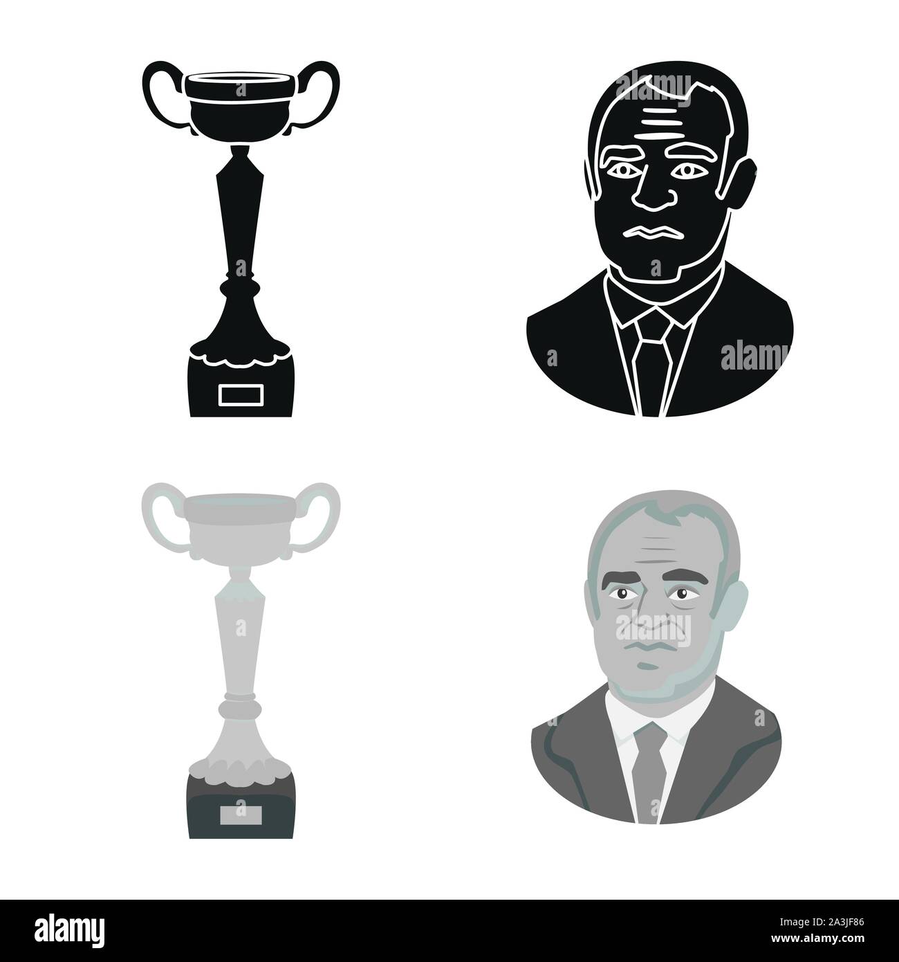 Vector illustration of checkmate and thin icon. Set of checkmate and ...