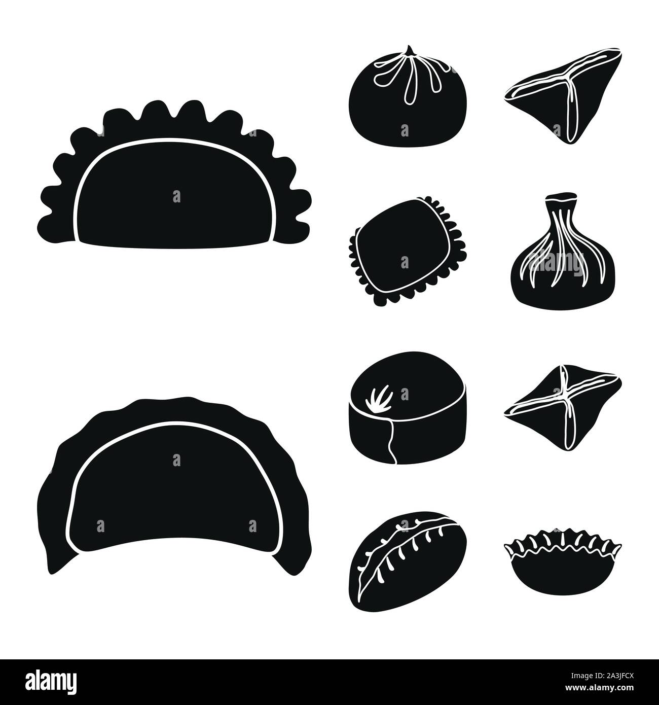 Vector illustration of cuisine and appetizer logo. Set of cuisine and ...