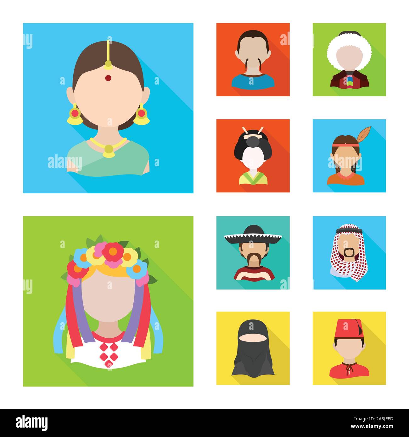 Isolated object of nation and race symbol. Set of nation and user stock ...