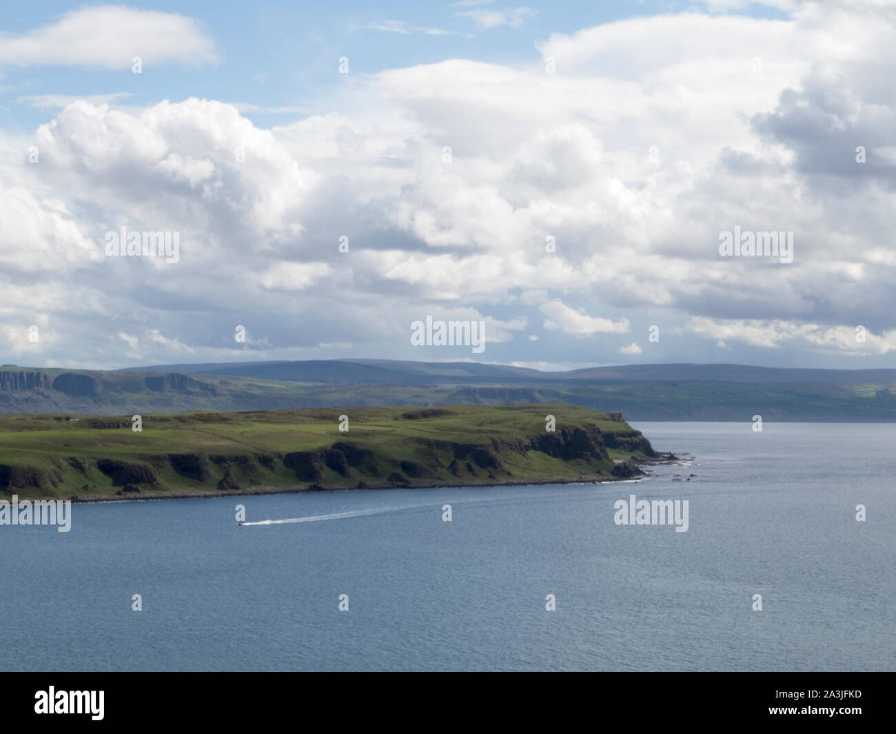 Rathlin Island ferry at Rathlin Island with the North Ireland coast in ...