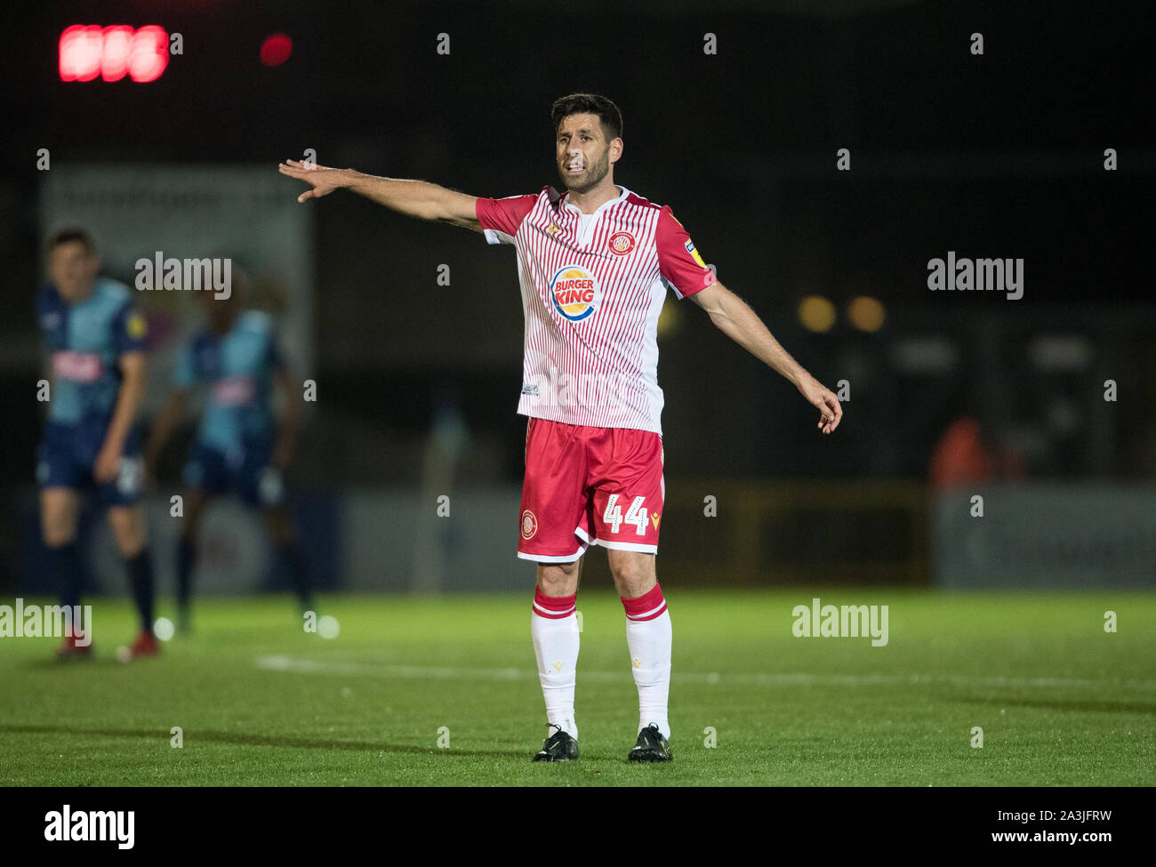 High Wycombe, UK. 08th Oct, 2019. Michael Timlin of Stevenage during ...