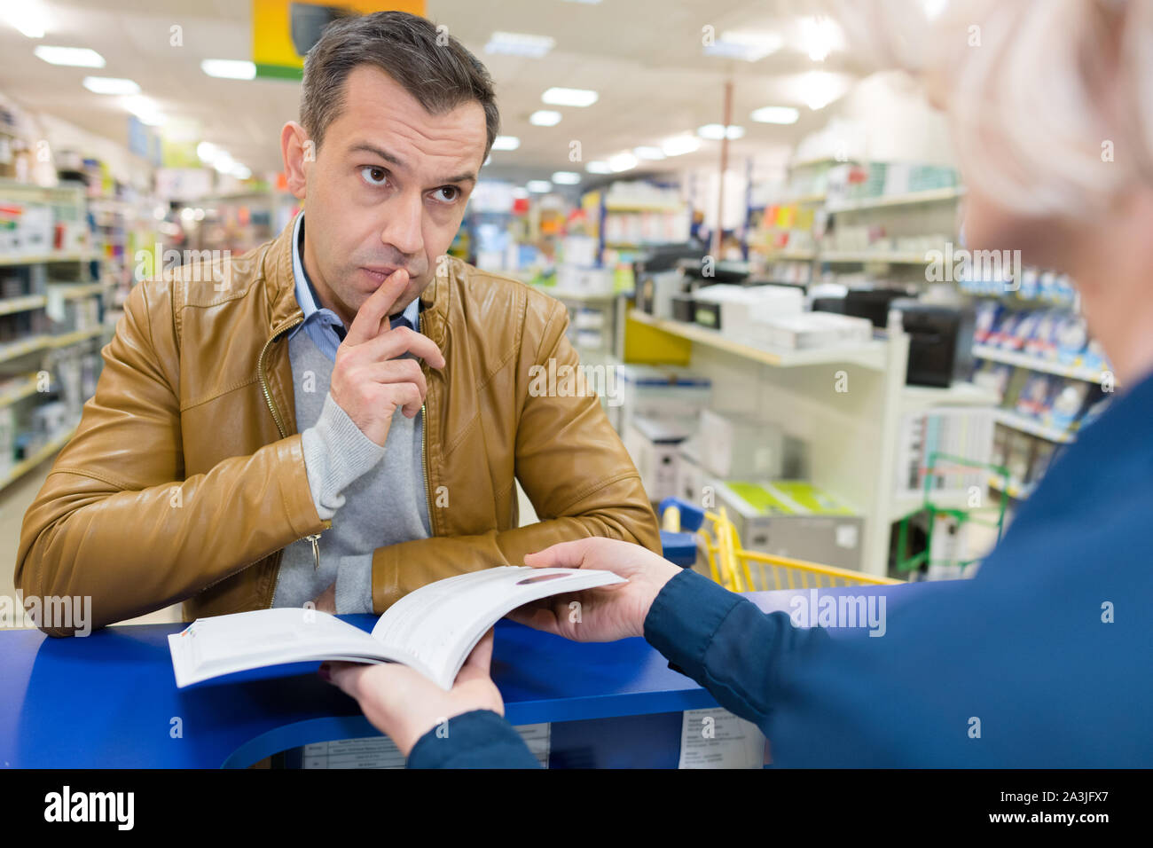 customer in the customer service area Stock Photo - Alamy
