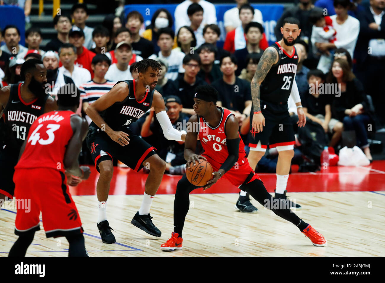Saitama, Japan. 8th Oct, 2019. (L to R) Thabo Sefolosha (Rockets ...