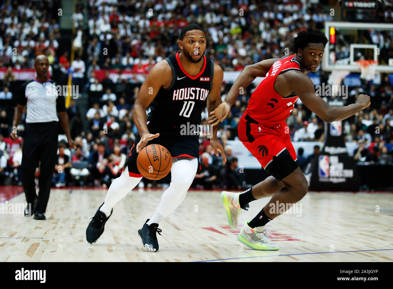 Saitama, Japan. 8th Oct, 2019. (L to R) Eric Gordon (Rockets), OG ...