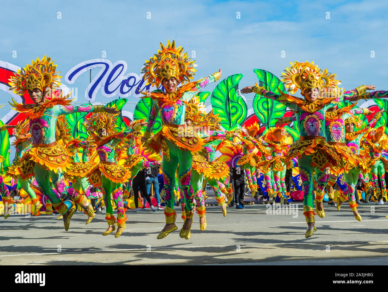 Participants in the Dinagyang Festival in Iloilo Philippines Stock ...
