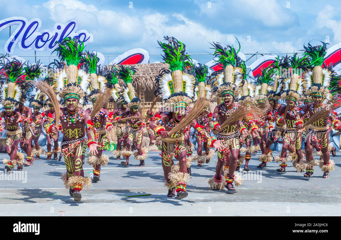 Participants in the Dinagyang Festival in Iloilo Philippines Stock ...