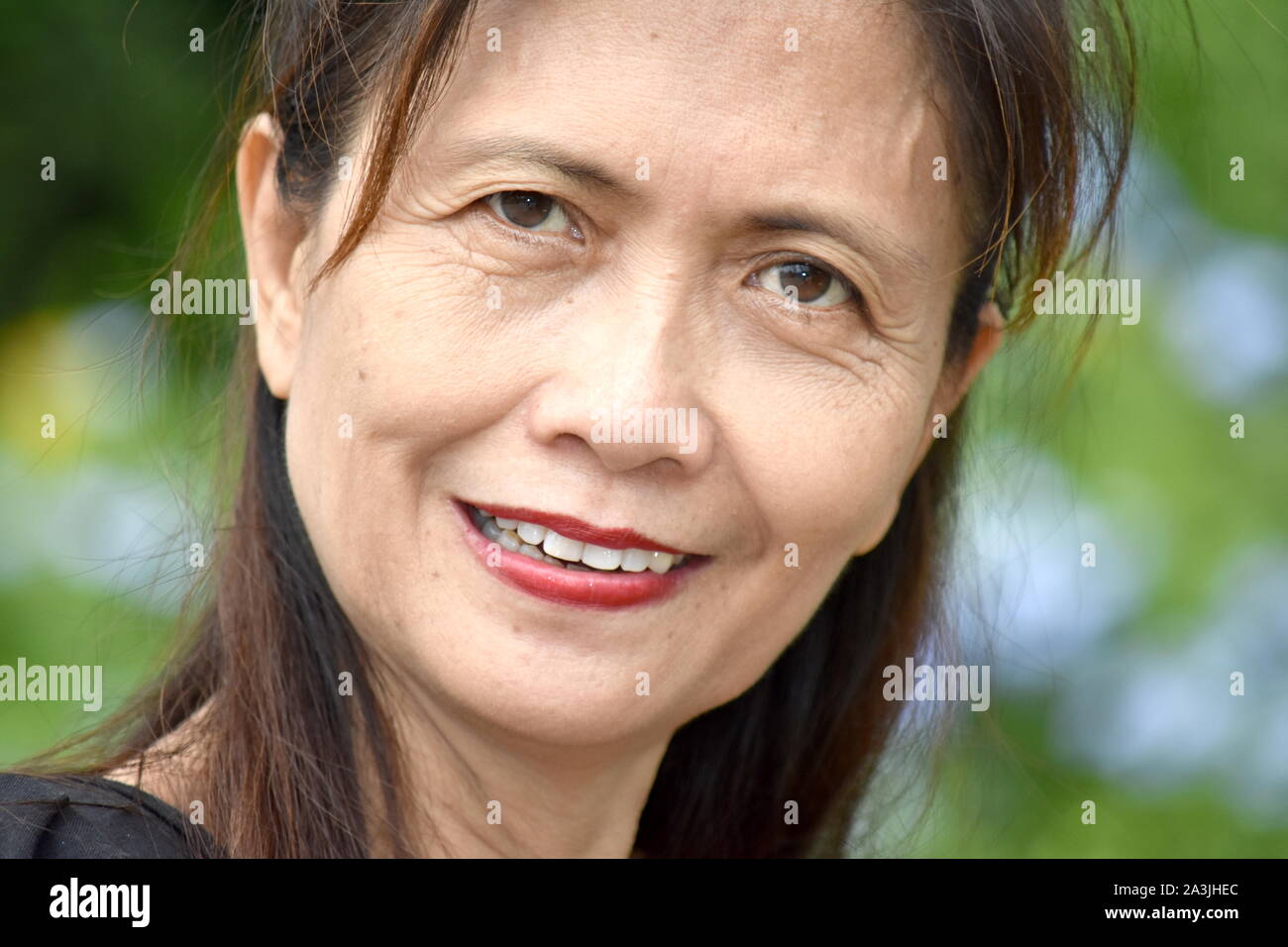 A Happy Retired Minority Female Senior Stock Photo - Alamy