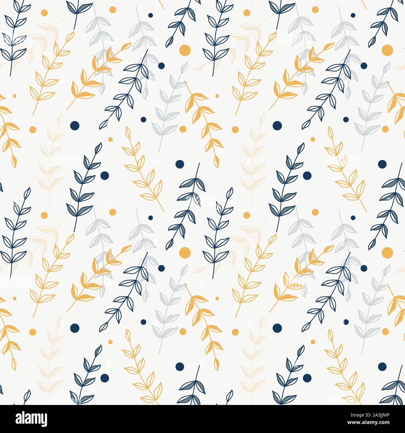 Seamless pattern of abstract branches on a white background. hand drawn ...