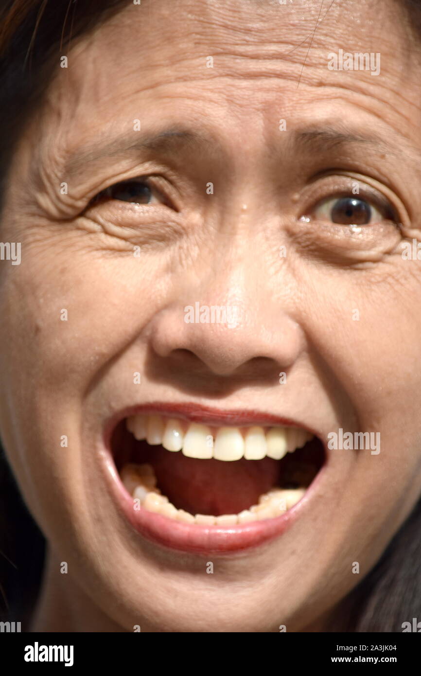 A Stressed Female Senior Grandma Stock Photo - Alamy