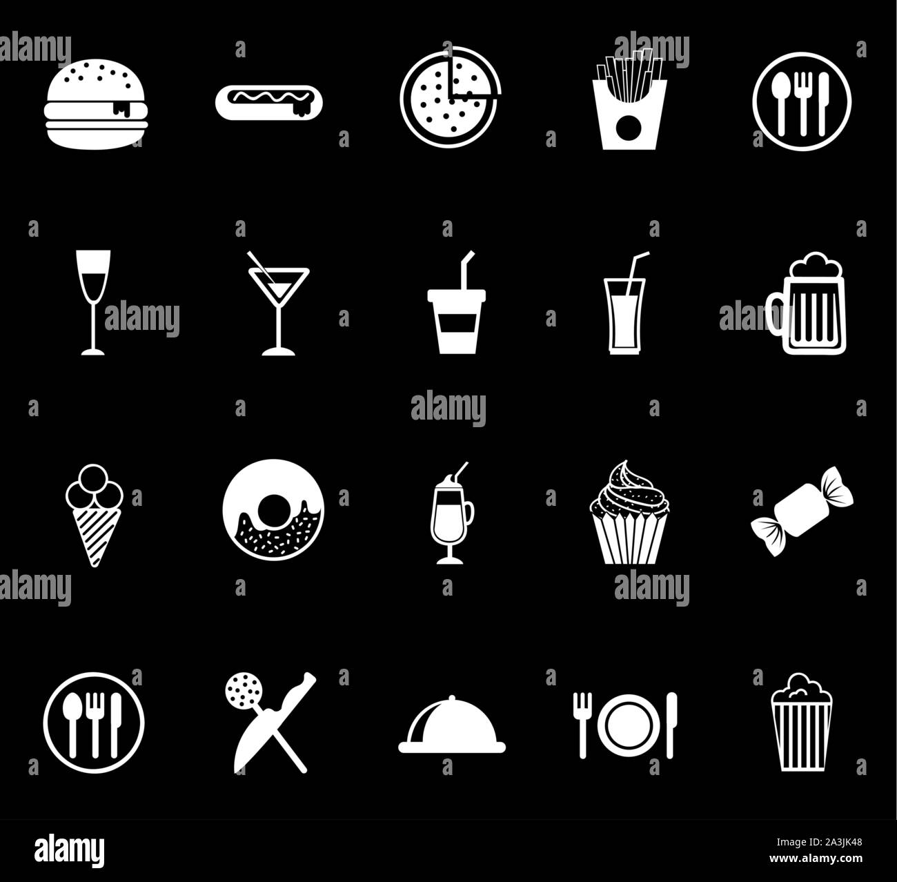 Food and drinks icon set pack vector design Stock Vector Image & Art ...