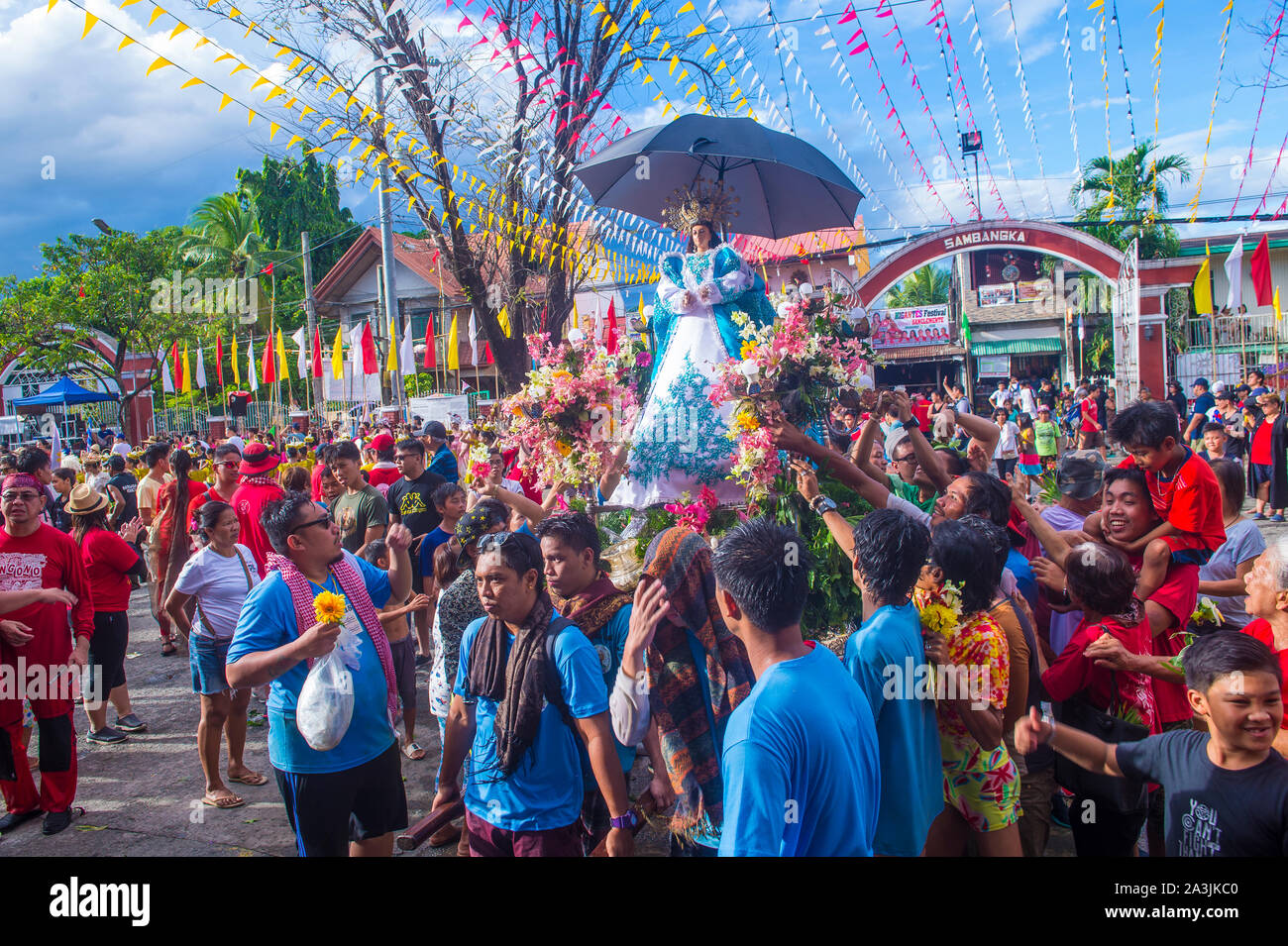 Participant in the Higantes festival in Angono Philippines Stock Photo ...