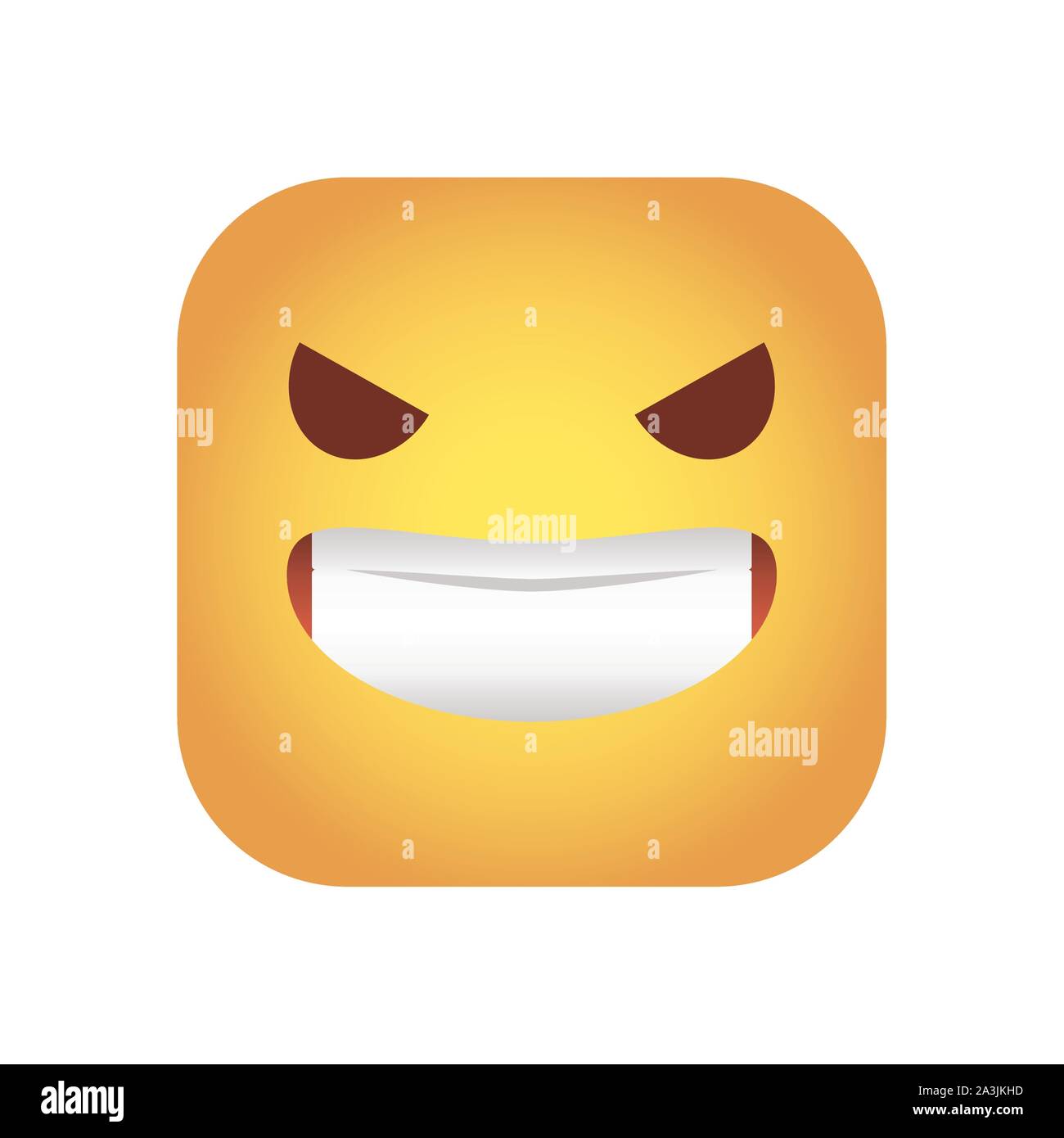 square emoticon happy face character icon Stock Vector Image & Art - Alamy