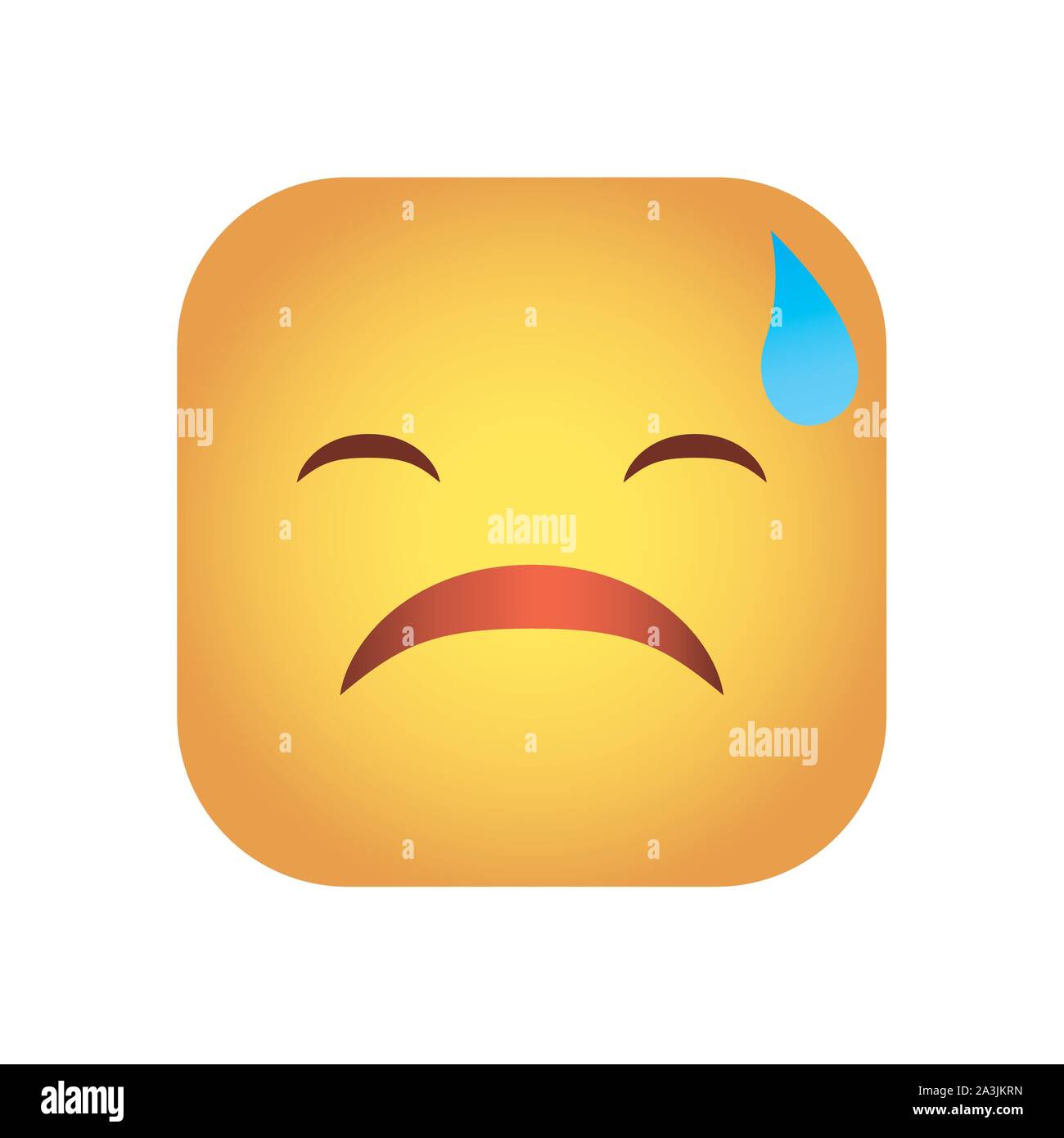 square emoticon sad face character icon Stock Vector Image & Art - Alamy