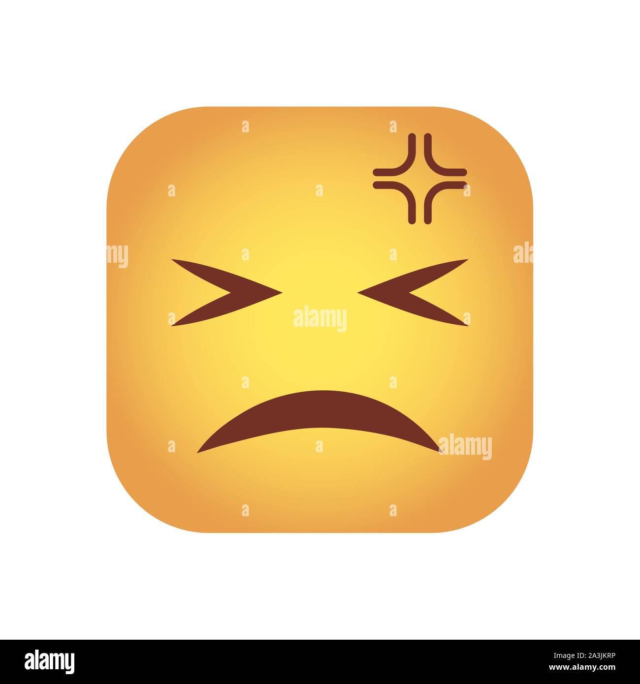 square emoticon sad face character icon Stock Vector Image & Art - Alamy