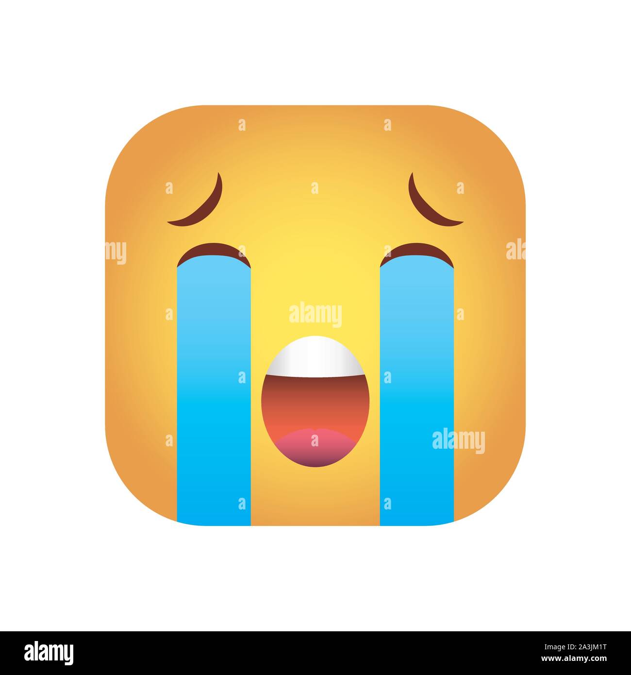 square emoticon crying face character icon Stock Vector Image & Art - Alamy