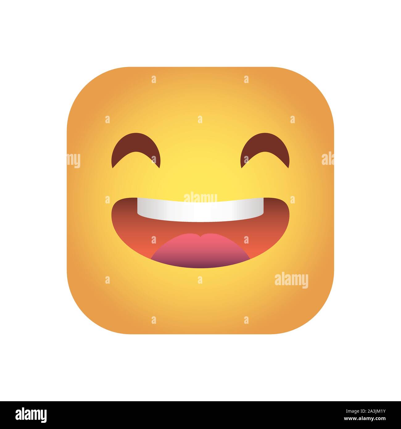 square emoticon happy face character icon Stock Vector Image & Art - Alamy