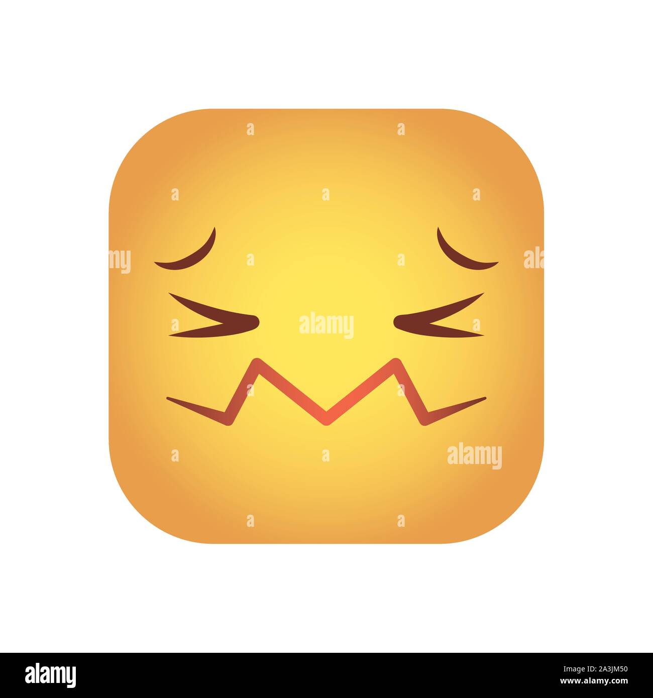 square emoticon angry face character icon Stock Vector Image & Art - Alamy