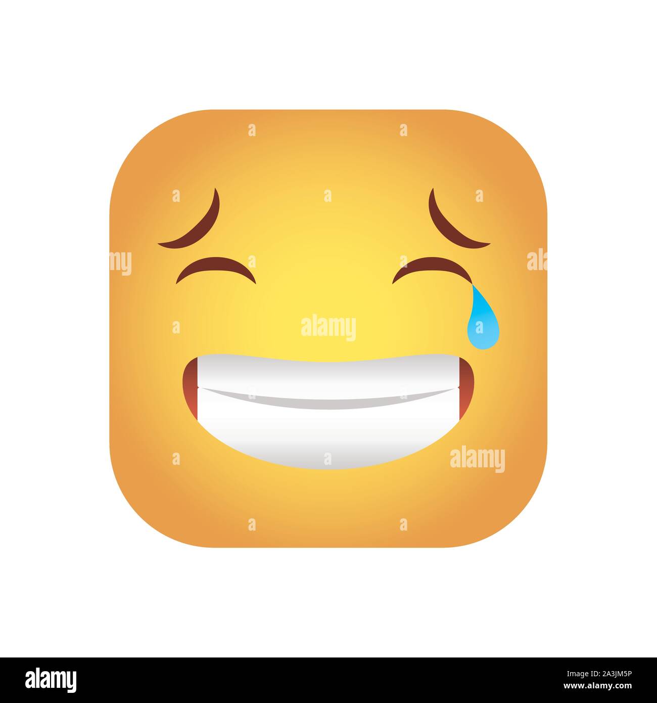 square emoticon happy face character icon Stock Vector Image & Art - Alamy