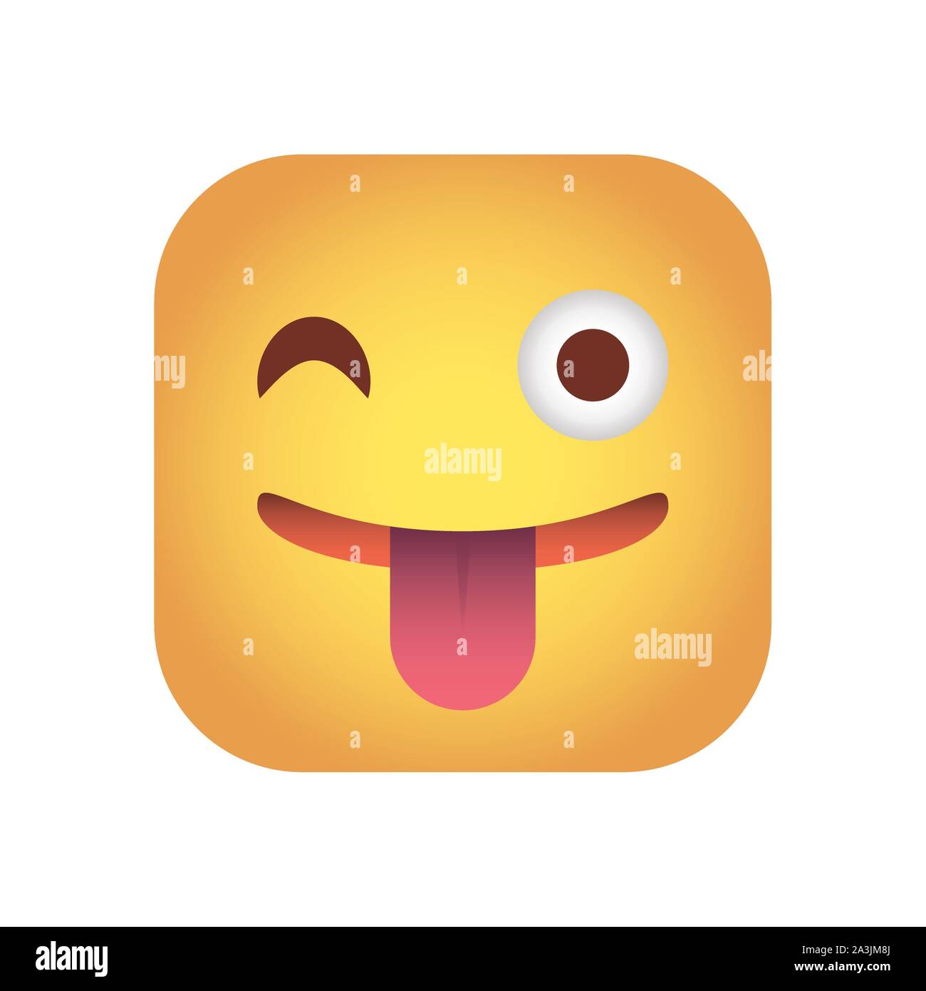 square emoticon crazy face character icon Stock Vector Image & Art - Alamy