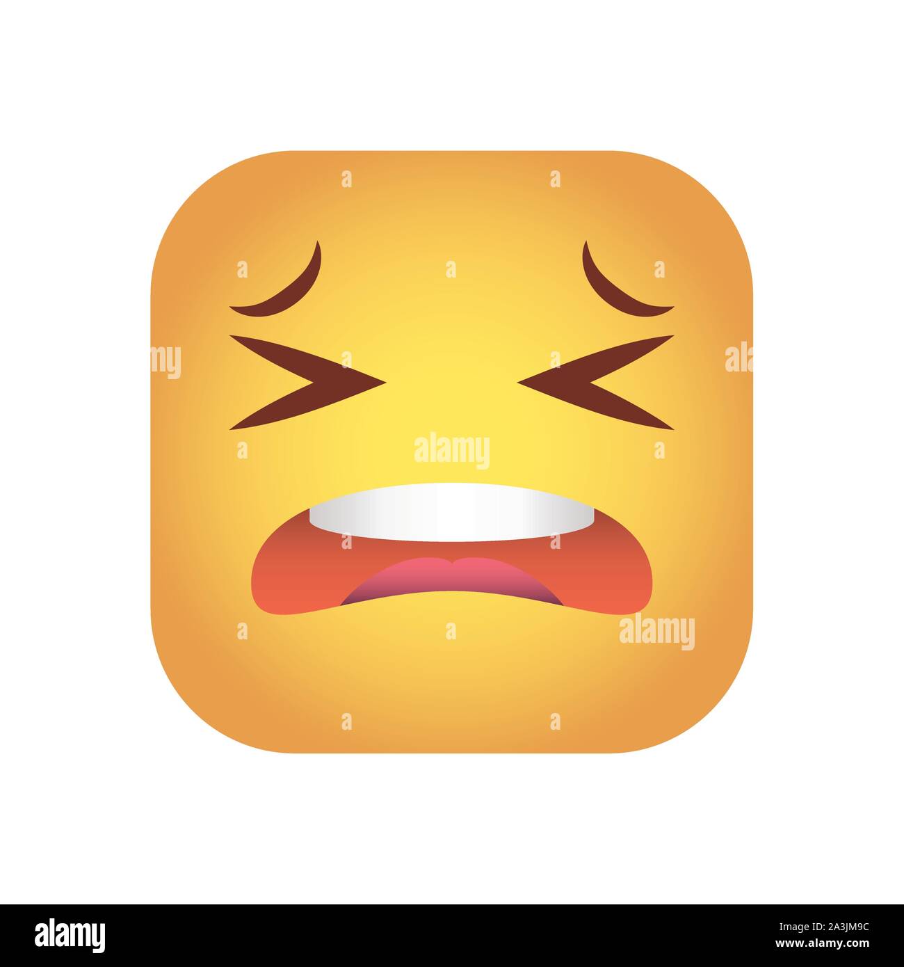 square emoticon sad face character icon Stock Vector Image & Art - Alamy