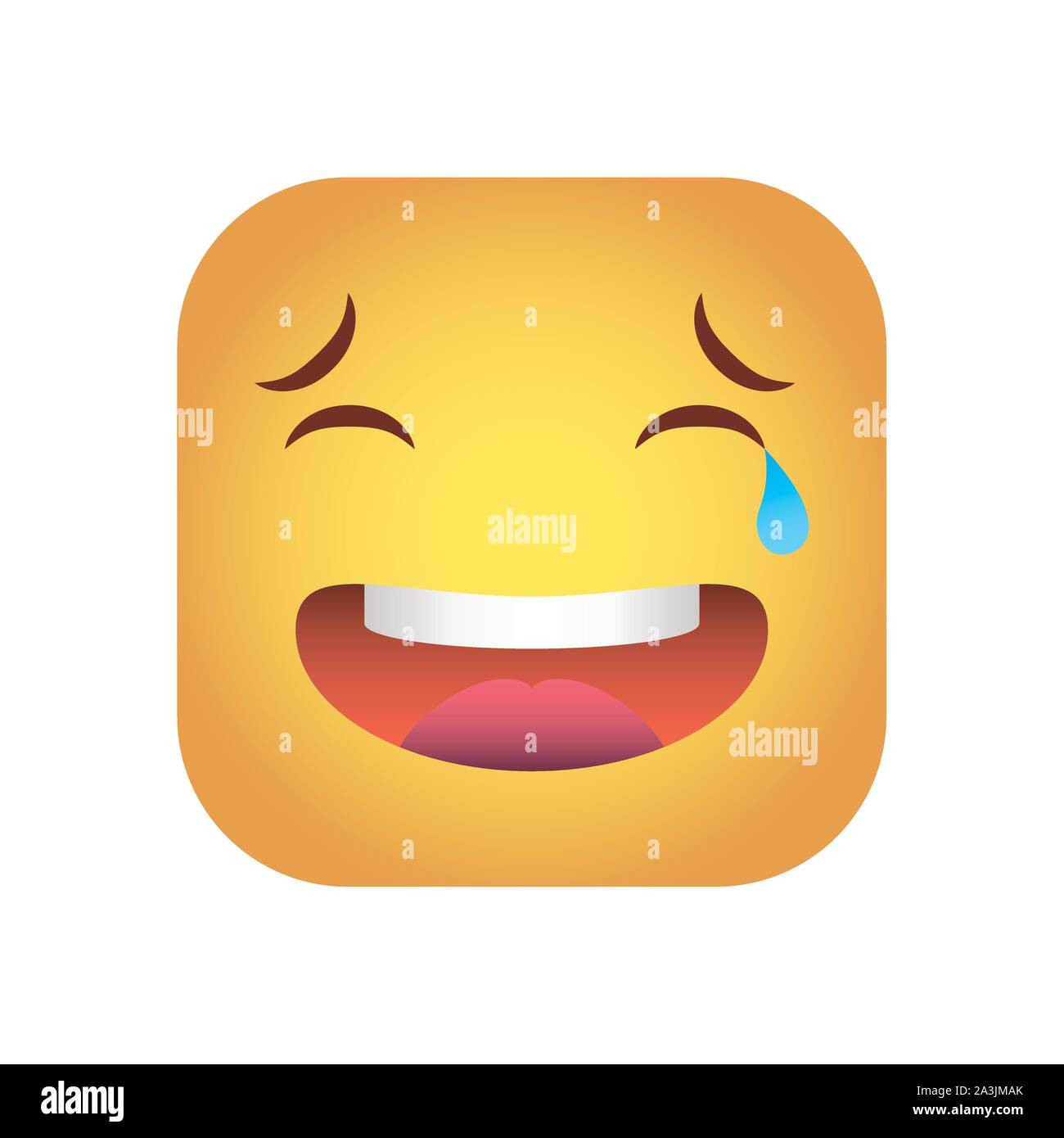 square emoticon happy face character icon Stock Vector Image & Art - Alamy