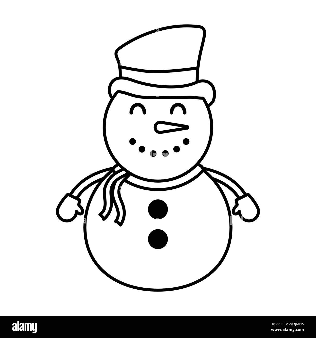 merry christmas cute snowman character Stock Vector Image & Art - Alamy