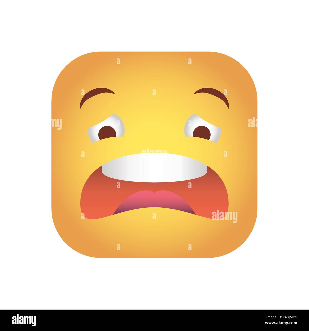 square emoticon sad face character icon Stock Vector Image & Art - Alamy