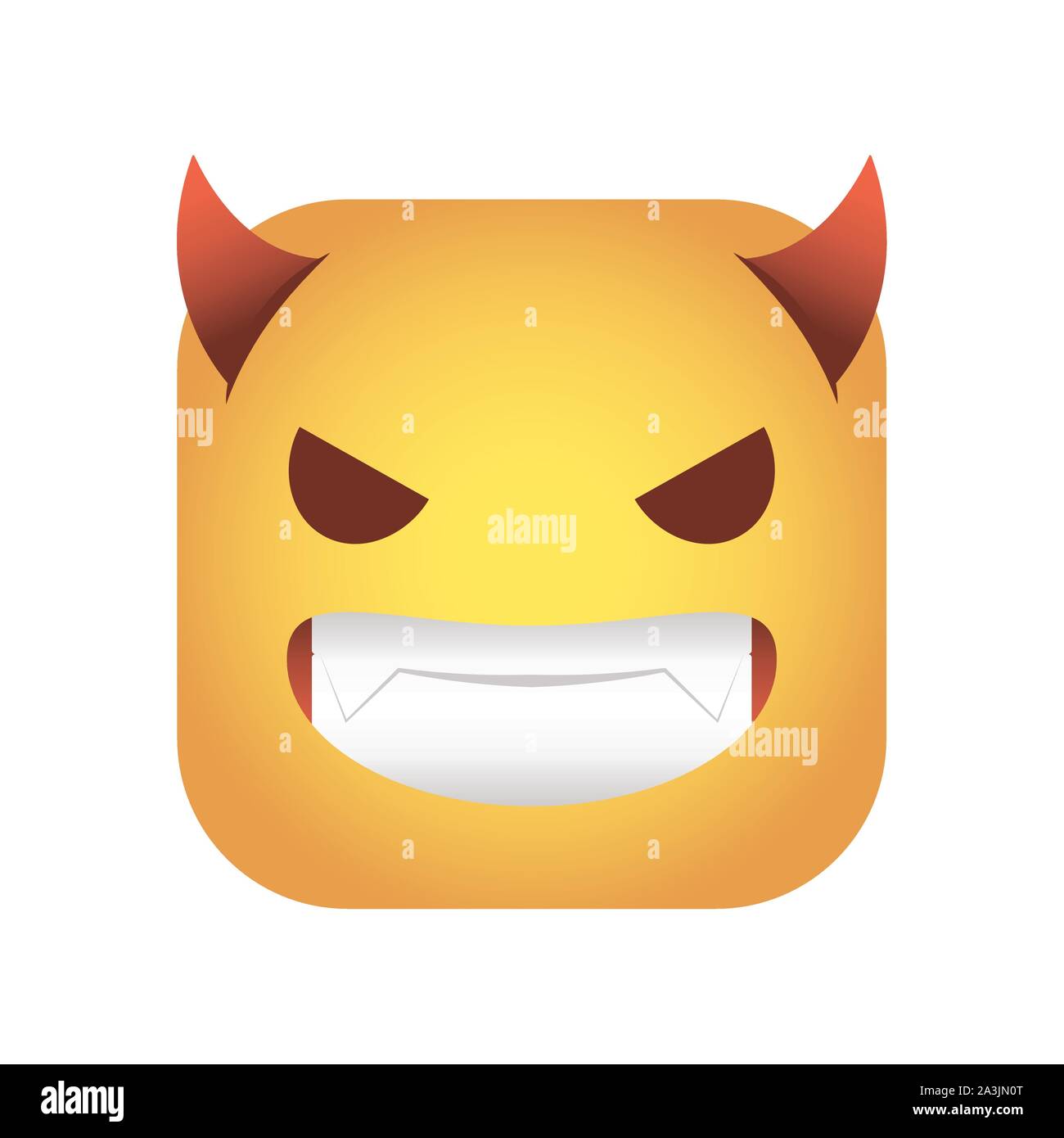 square emoticon devil face character icon Stock Vector Image & Art - Alamy