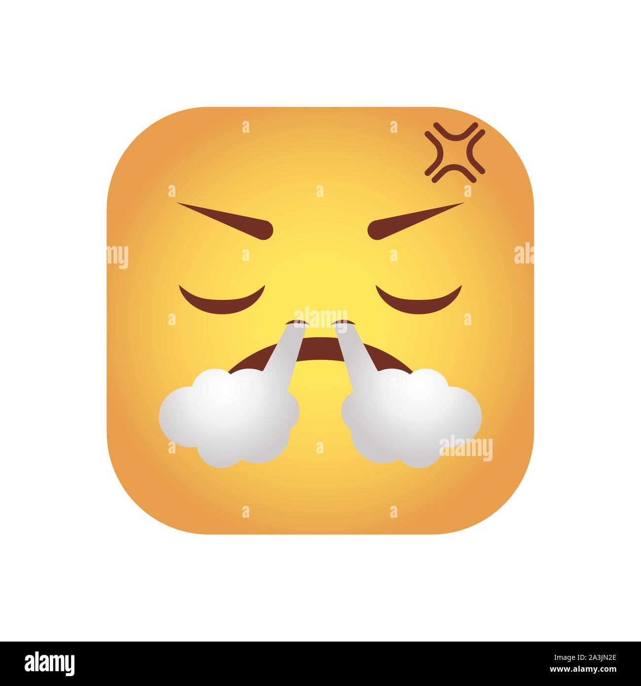 square emoticon angry face character icon Stock Vector Image & Art - Alamy