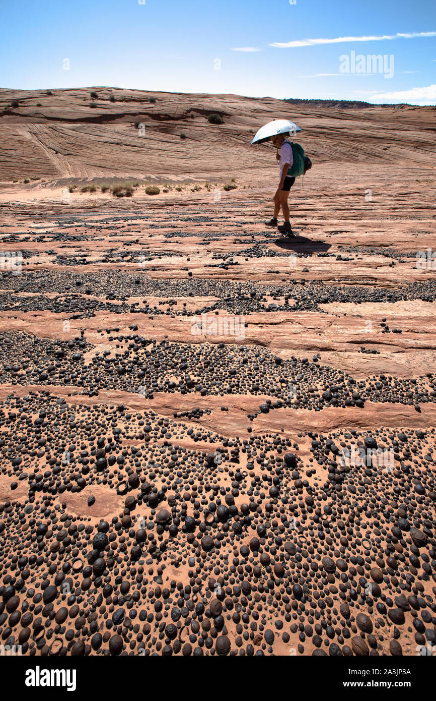 Hiking among Moqui marbles, and unusual rock formation in Grand ...