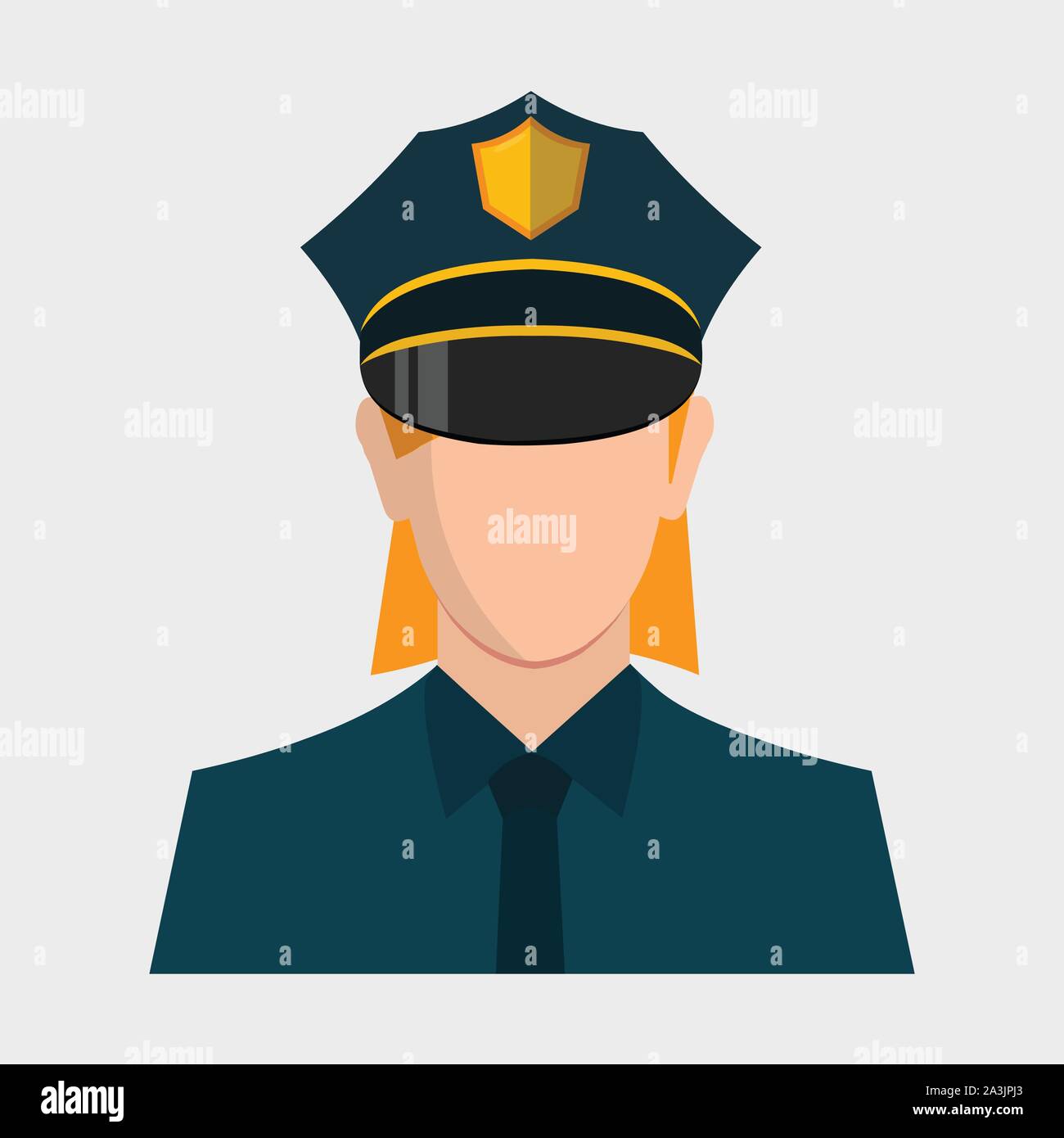 police woman avatar vector illustration in flat style Stock Vector ...