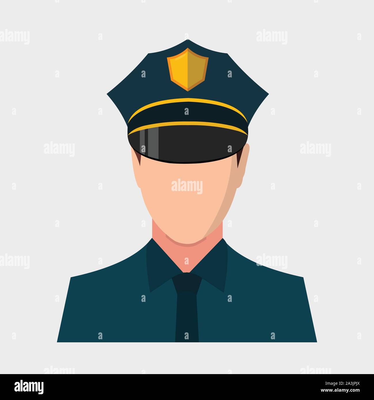 policeman avatar vector illustration in flat style Stock Vector Image ...