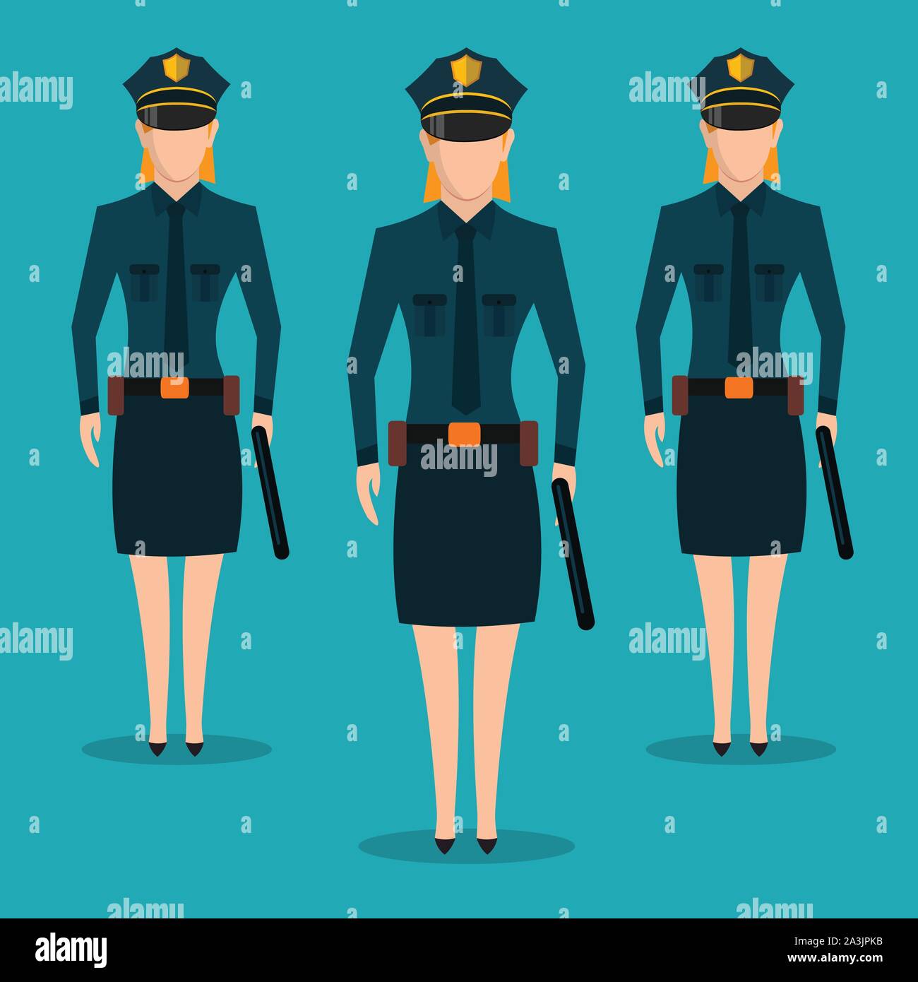 Woman Police Officer Illustration High Resolution Stock Photography and ...