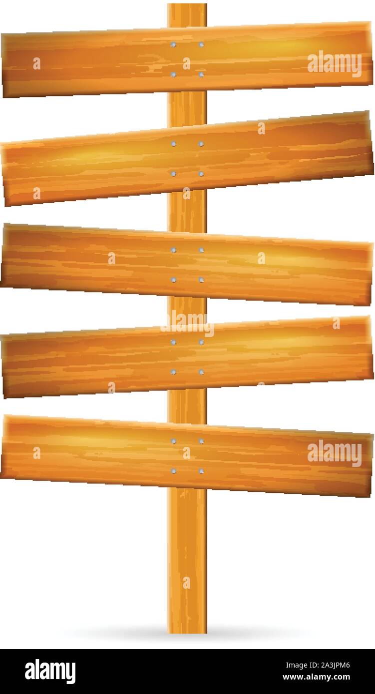 Wooden sign post on a white background Stock Vector Image & Art - Alamy
