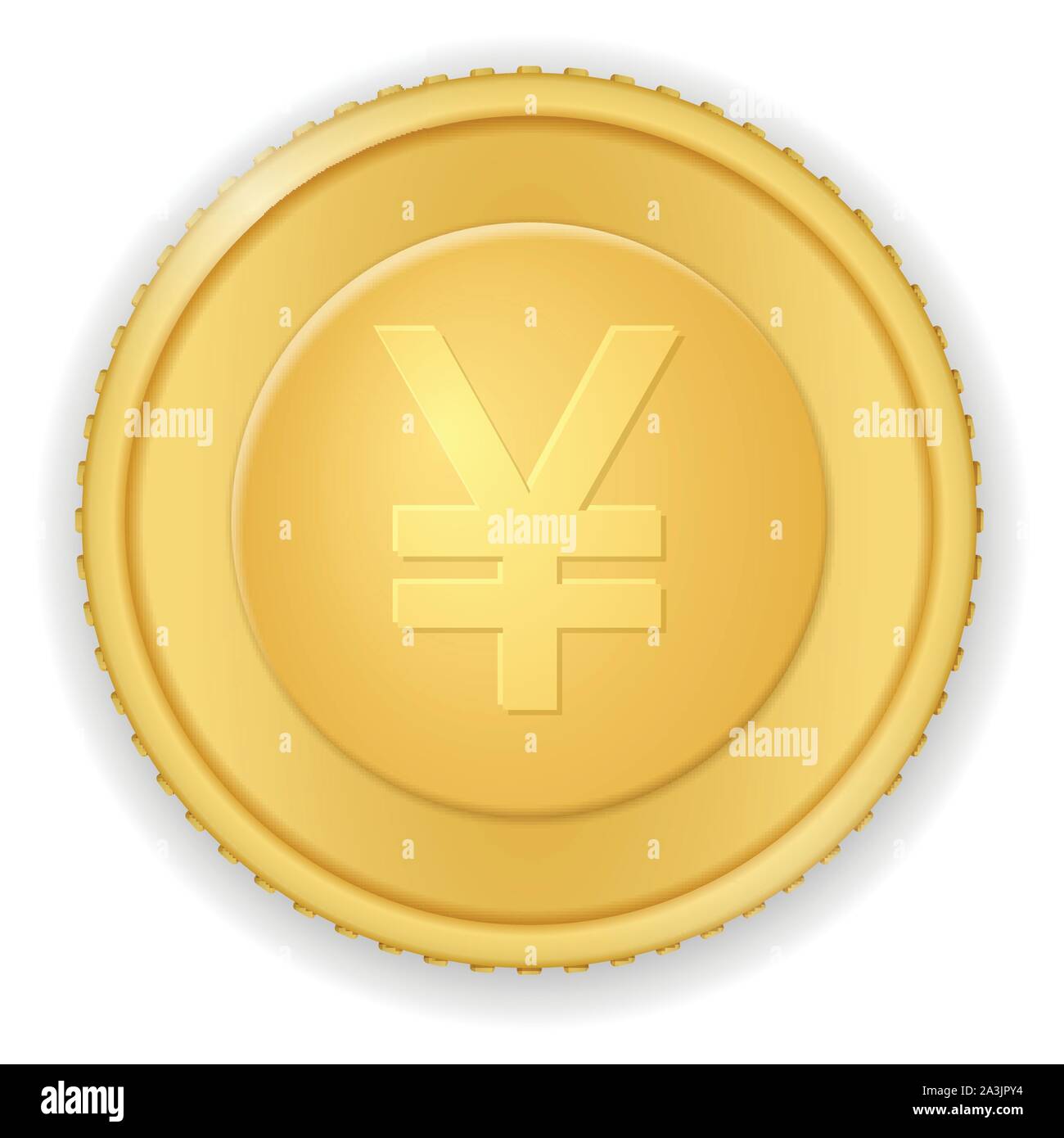 Coin with yen symbol on a white background Stock Vector Image & Art - Alamy