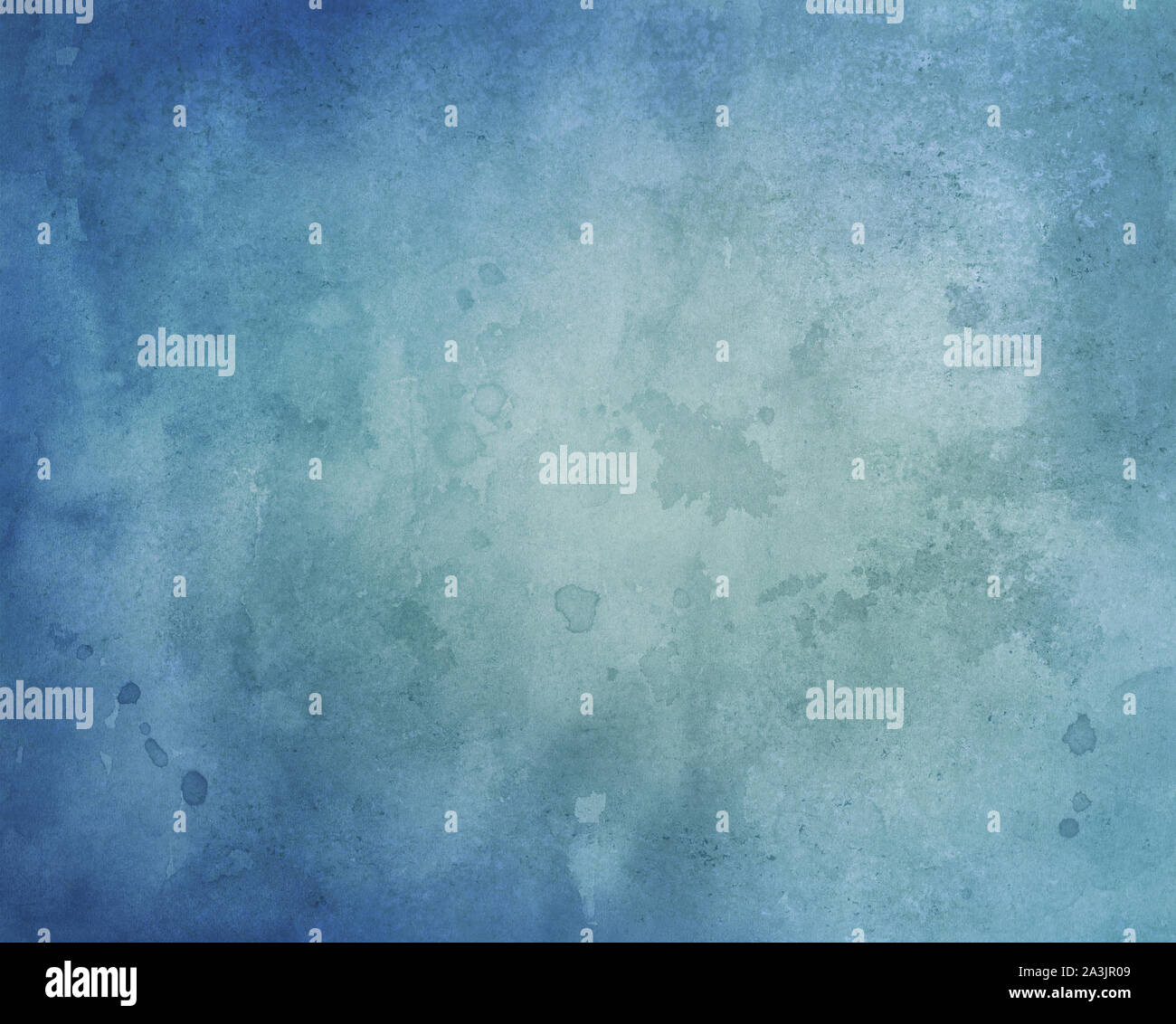 old distressed blue background with paint blots spatter drips and drops ...
