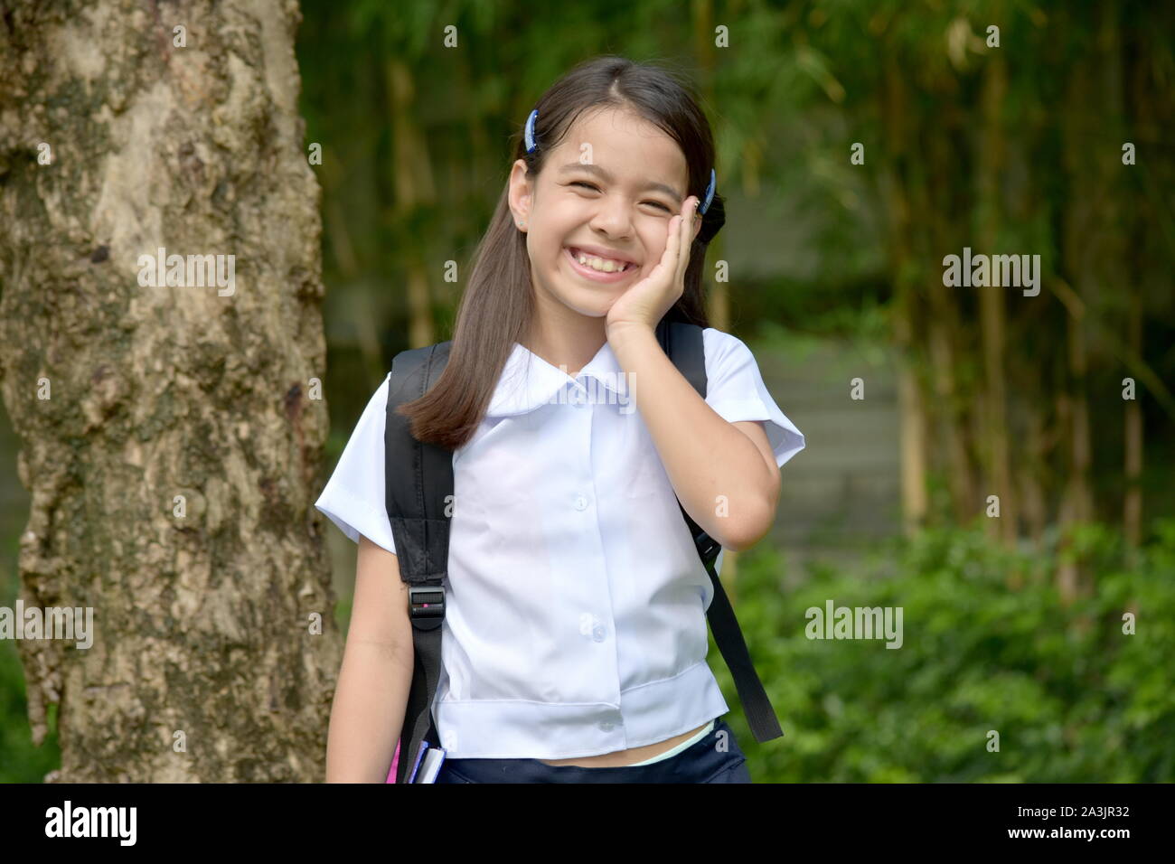 Smiling Young Minority Child Girl Student Stock Photo - Alamy