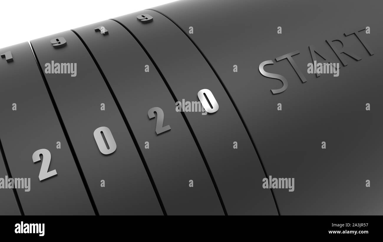 The 3d rendering of 2020 change represents coming new year 2020, three-dimensional rendering ...