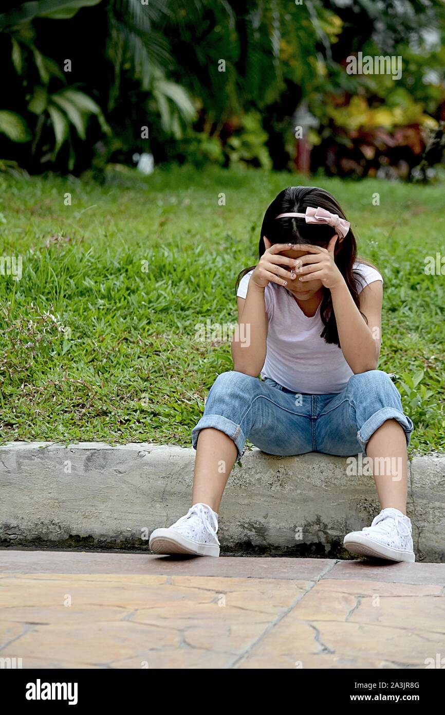 A Depressed Female Tween Stock Photo - Alamy