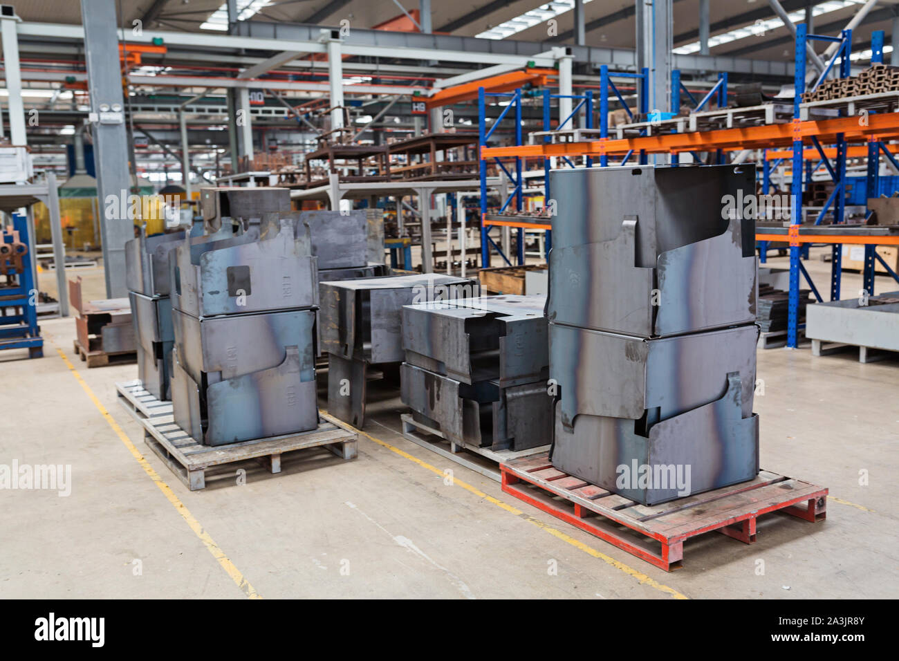 Iron and steel in industrial factory. Industry and manufacturing ...