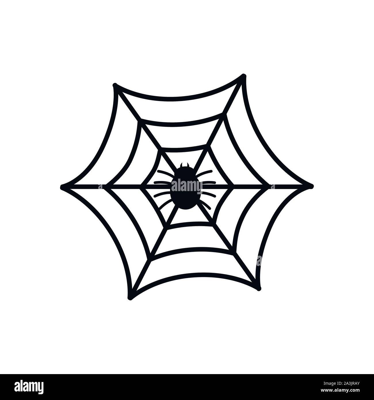 halloween spiderweb with insect isolated icon Stock Vector Image & Art ...