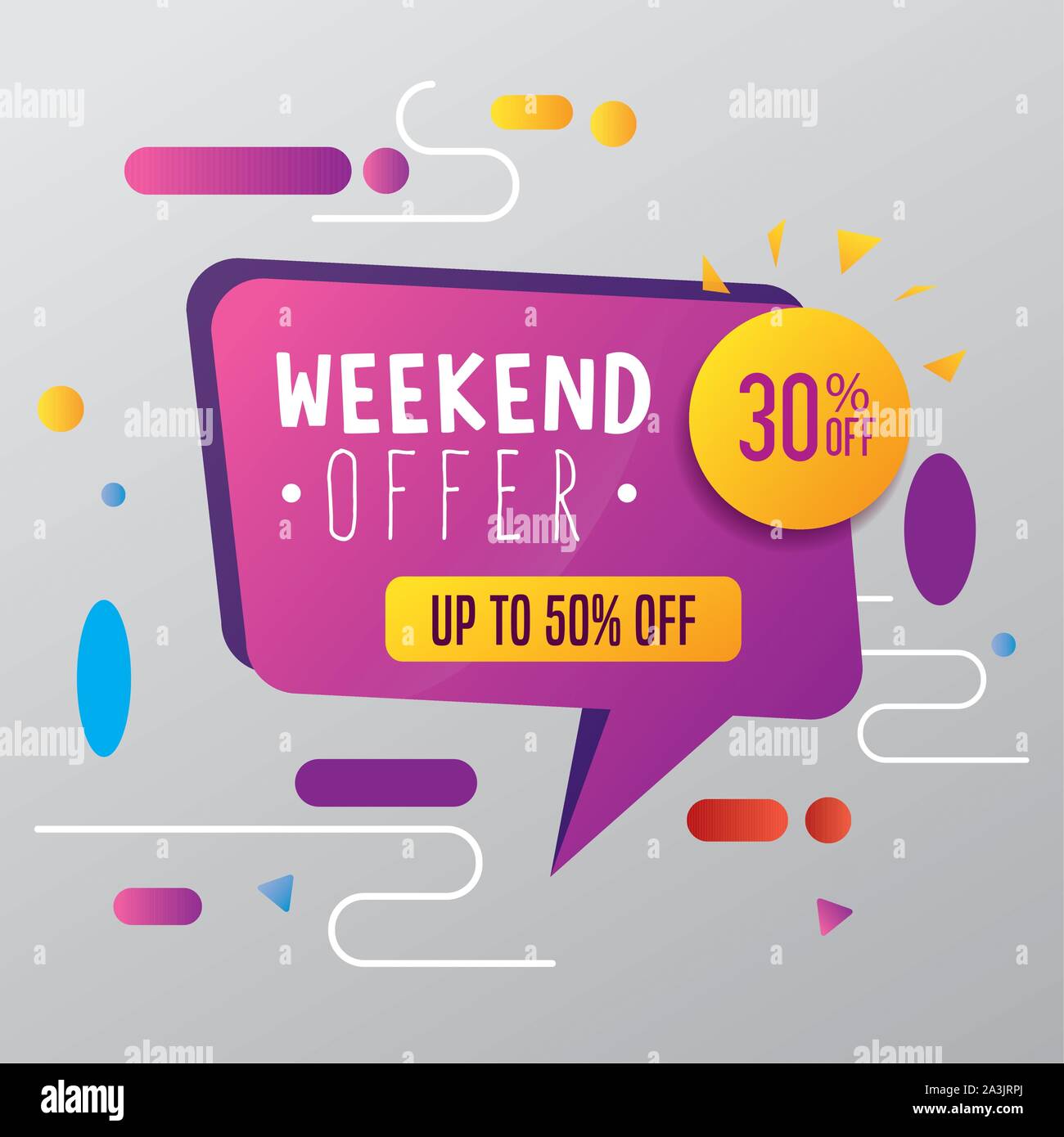 commercial label with weekend offer lettering Stock Vector Image & Art ...