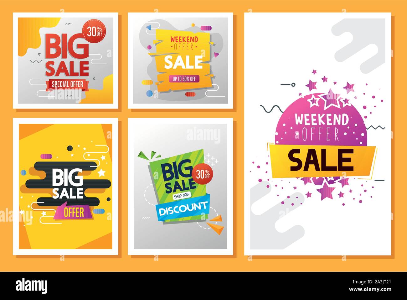 commercial set labels with offer lettering Stock Vector Image & Art - Alamy