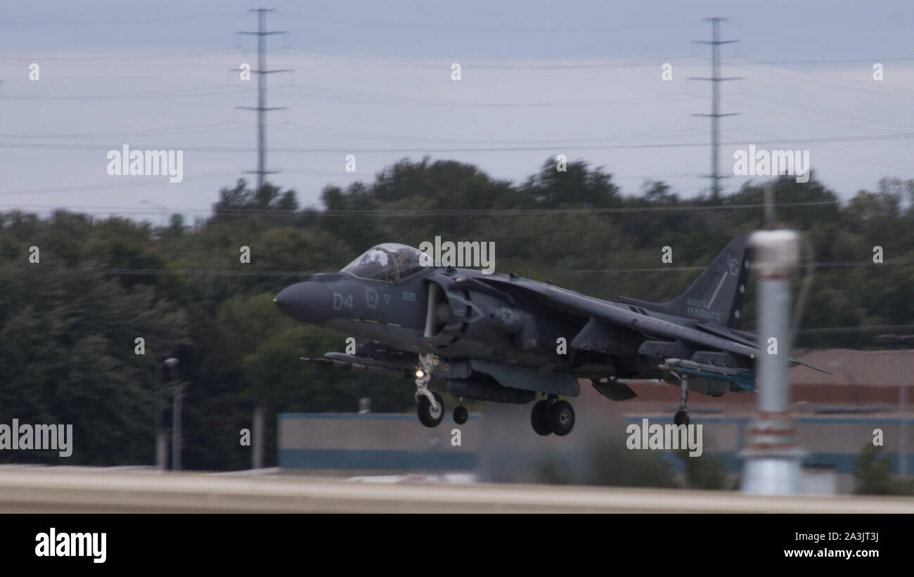 An AV-8B II Harrier attack lands after a training mission with the ...