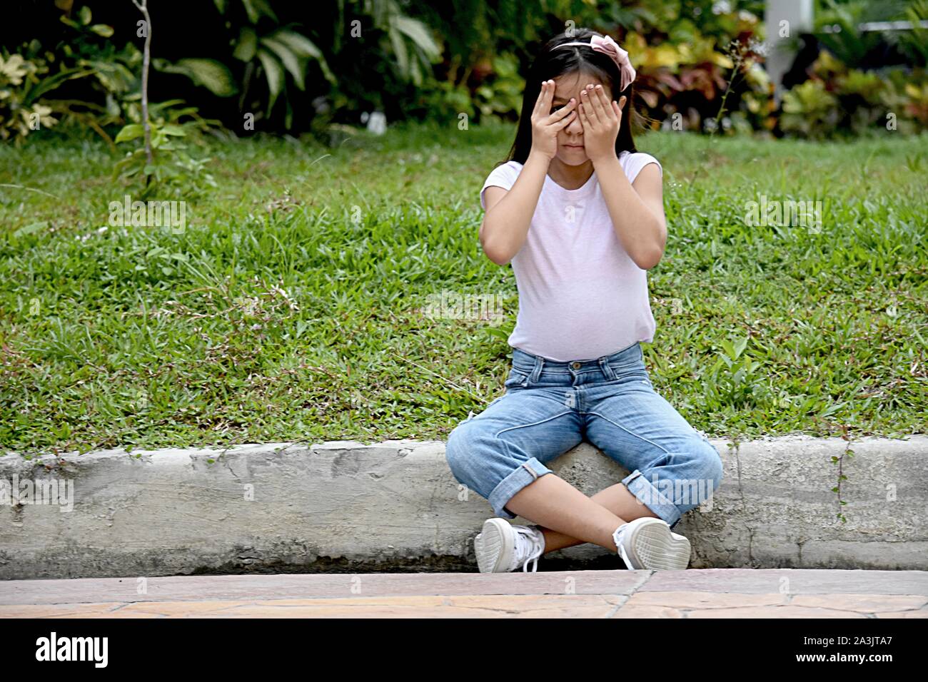 A Fearful Pretty Person Stock Photo - Alamy