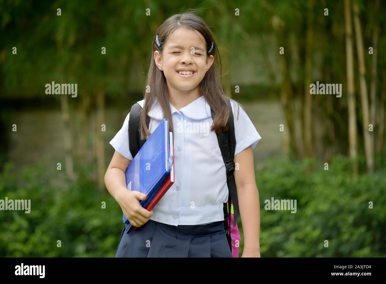 A Stressed Female Student School Girl Stock Photo - Alamy
